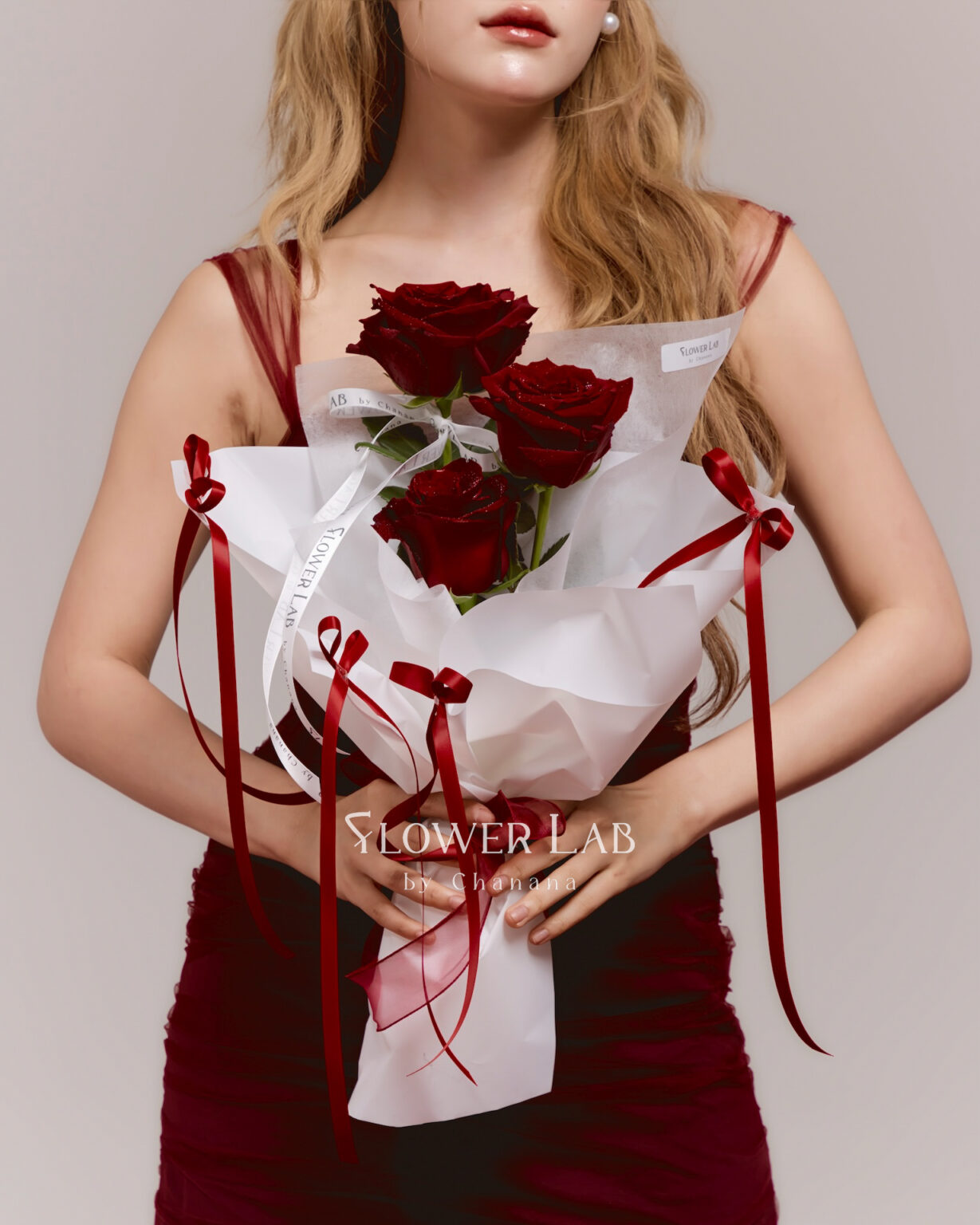 FER-3 | Bouquet of 3 Red Ecuador Roses | Flowerlab